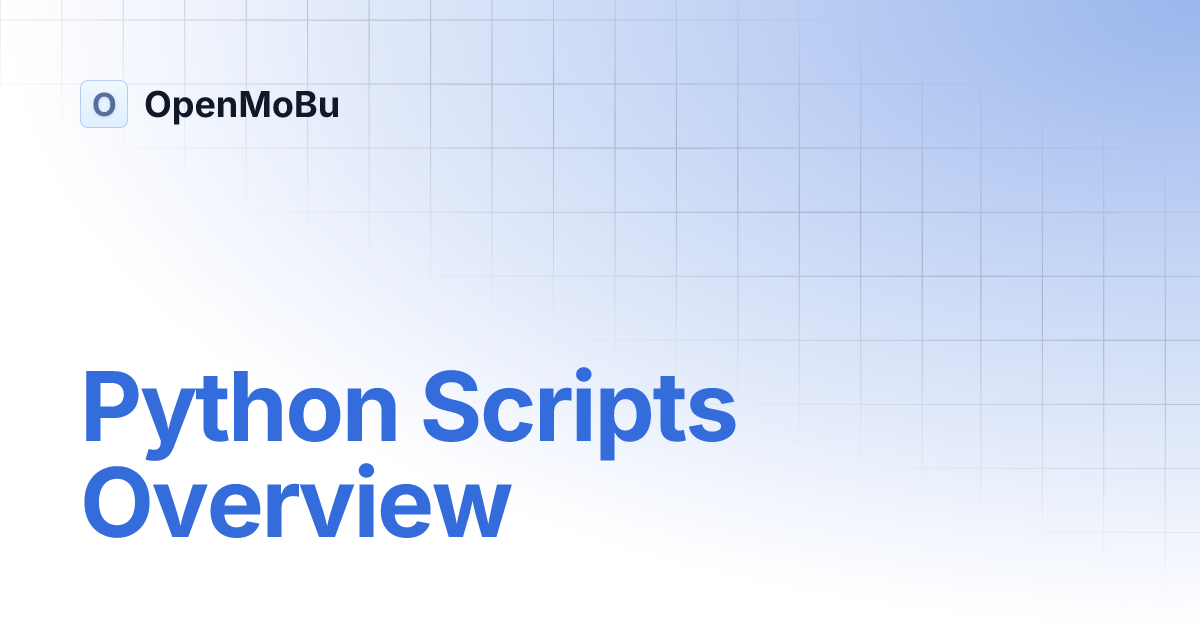 Python Scripts Overview | OpenMoBu